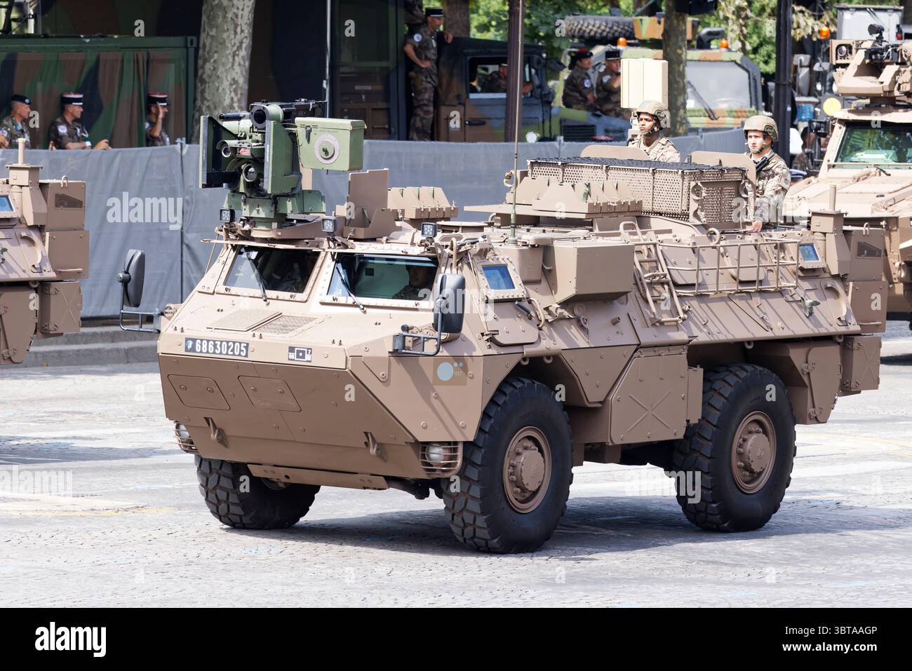 Paris, France. 14th July, 2025. Parade of motorized troops during the ...