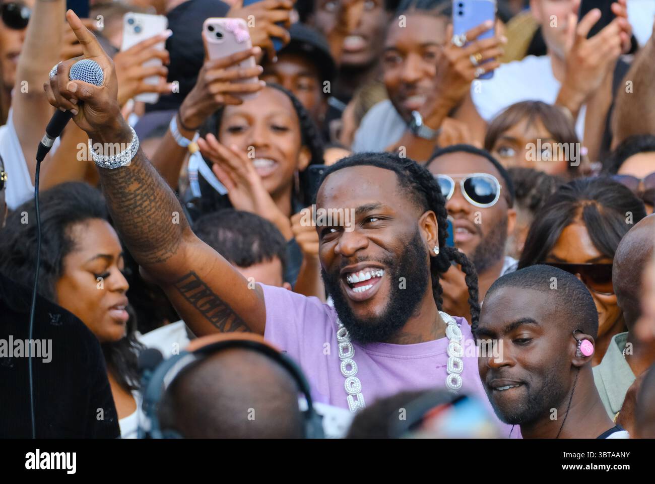 London, UK. 14th July, 2025. Nigerian singer songwriter Burna Boy ...