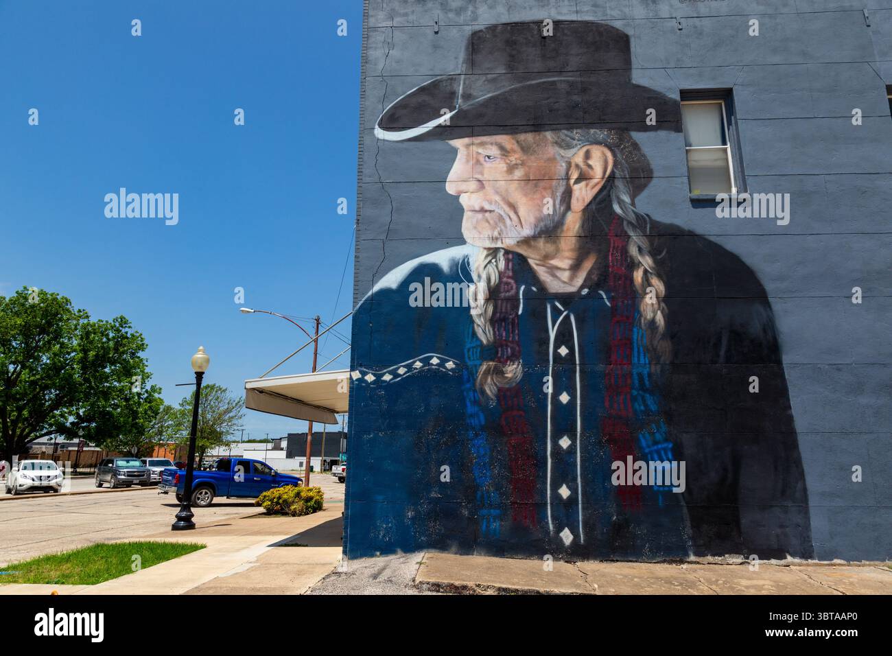 A mural depicting country music singer Willie Nelson was painted by ...