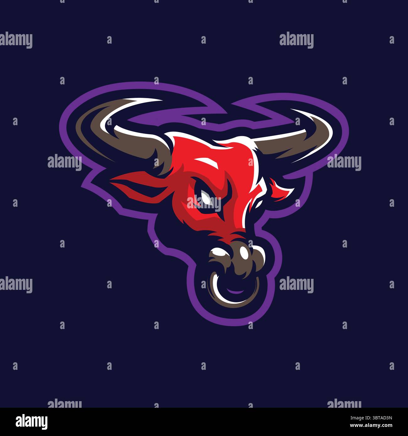 Bull mascot logo design vector with modern illustration concept style ...