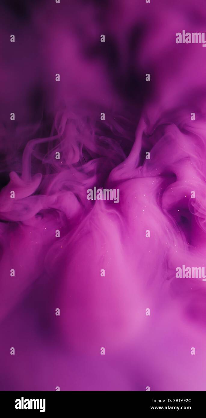 Swirling mist. Splash art. Defocused purple lilac color ink shiny ...