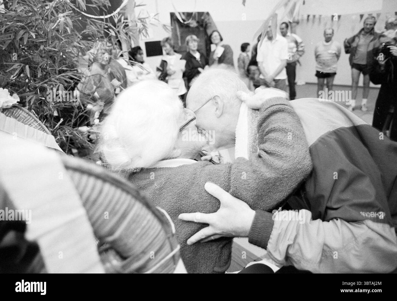 Cheerful old man on Black and White Stock Photos & Images - Alamy