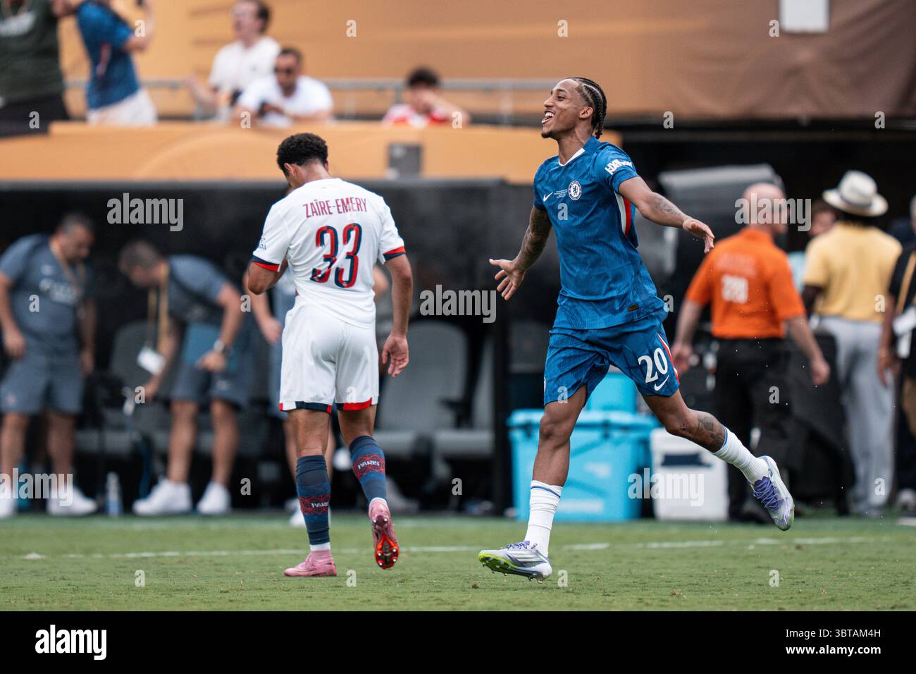 Chelsea forward João Pedro (20) celebrates after winning the 2025 FIFA ...