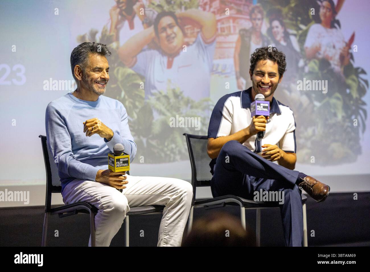 MIAMI, FL-JULY 14: Actors Eugenio Derbez and Enrique Arrizon are seen ...
