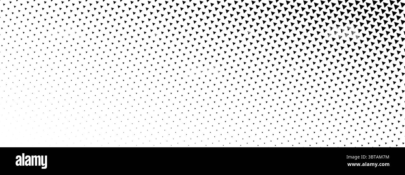 Fading triangle halftone texture gradient. Black and white abstract ...