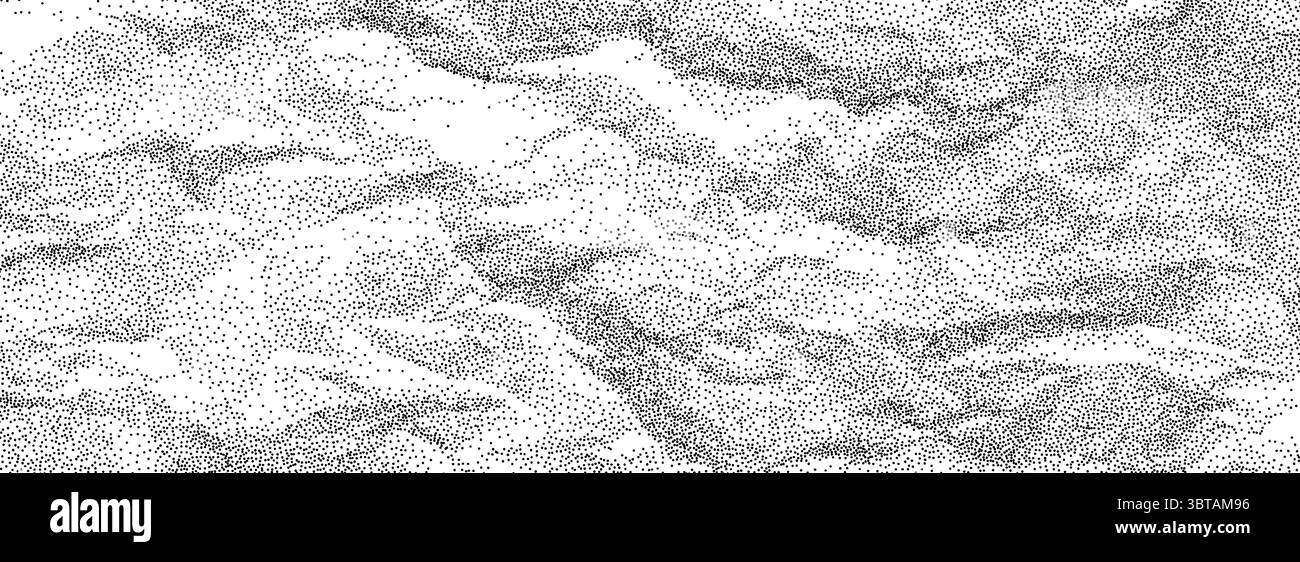 Black stippled crumpled paper texture. Rough dotted wrinkled background ...