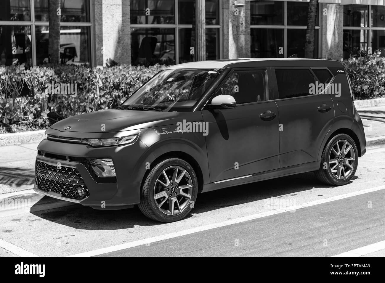 Miami Beach, Florida USA - June 5, 2024: Kia soul red orange in ocean ...