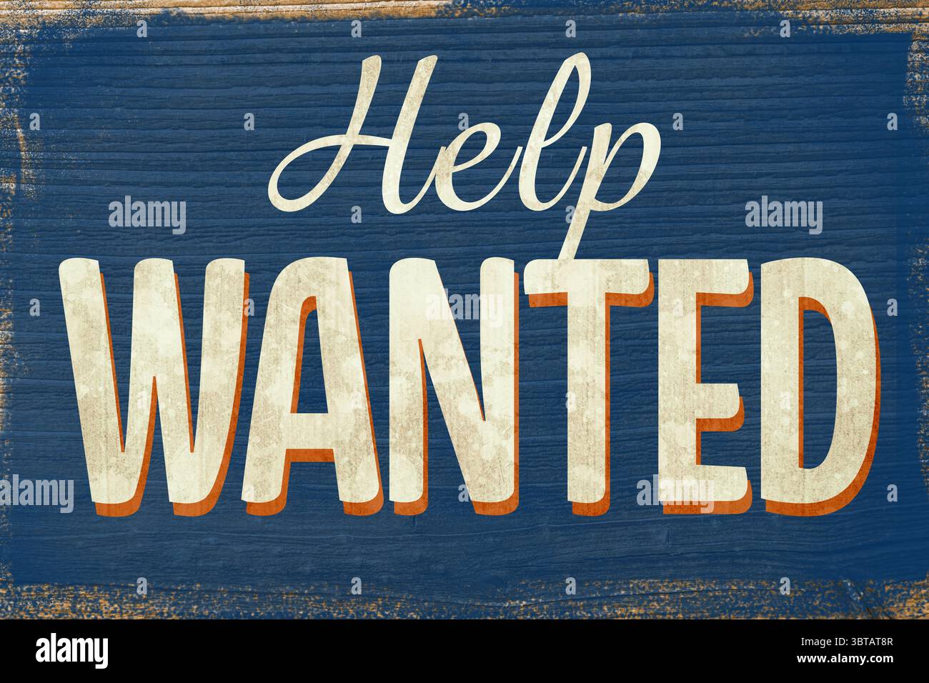Flat design help wanted sign is sitting on blue board, showing off ...