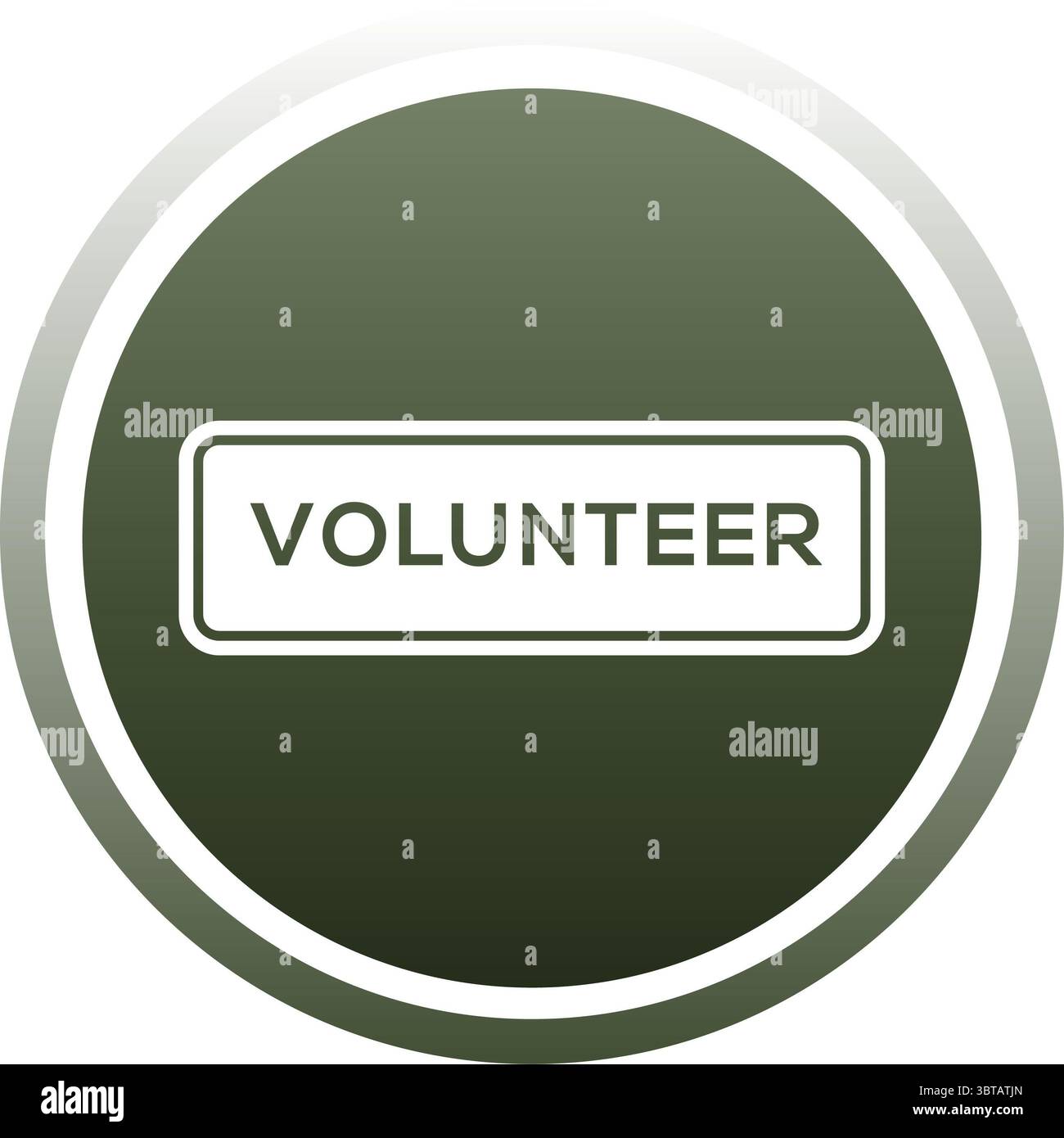 Composition of volunteer text and circle on white background Stock ...