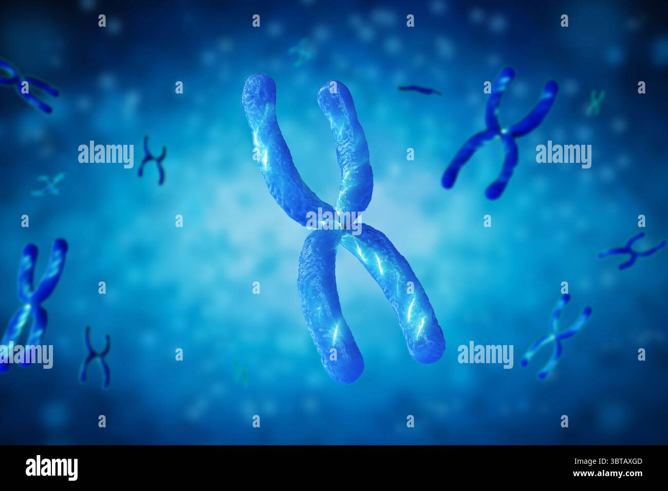 3d rendering blue chromosome x through microscope Stock Photo - Alamy