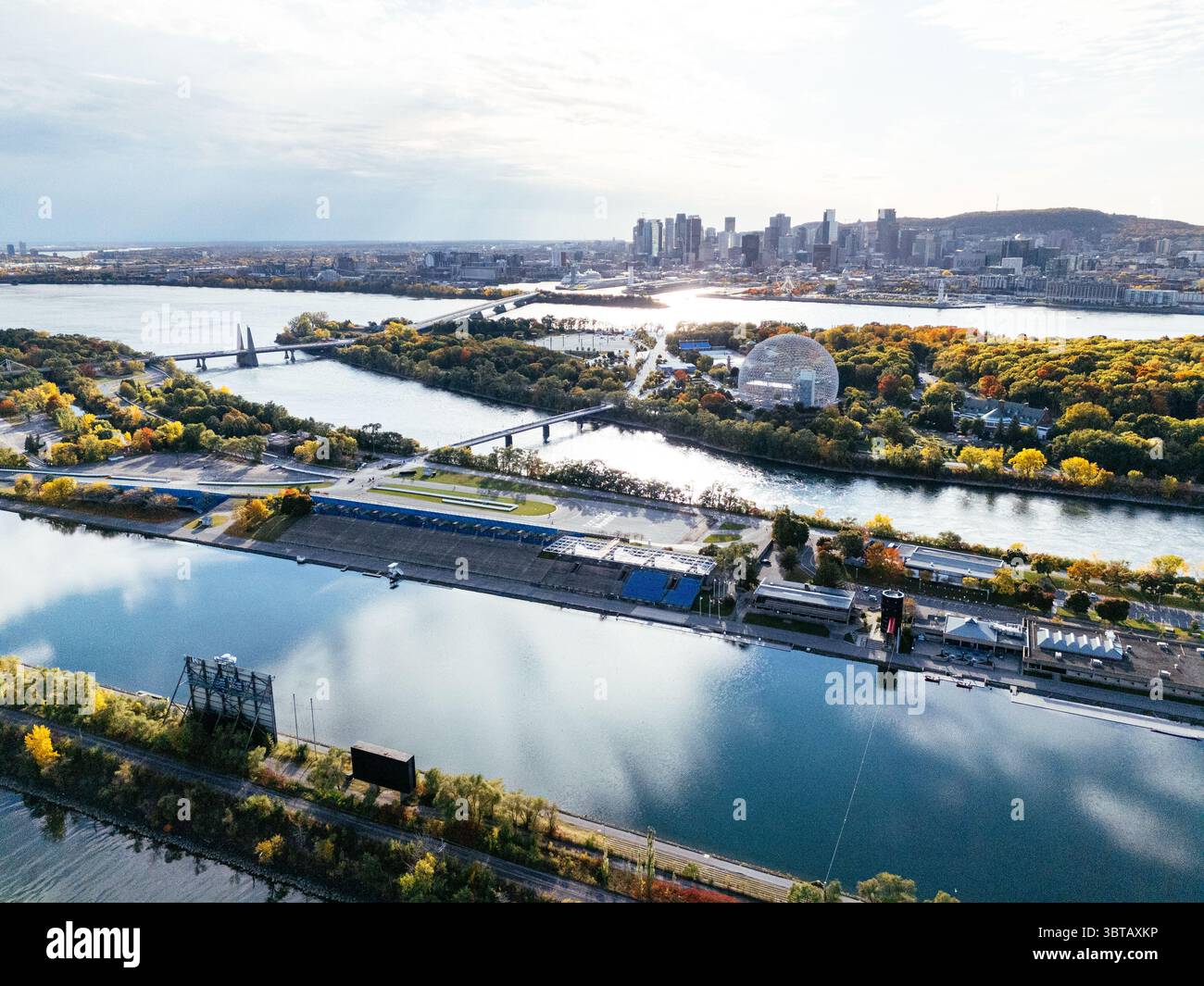 Top aerial view of the Formula 1 Circuit Gilles Villeneuve in Montreal ...