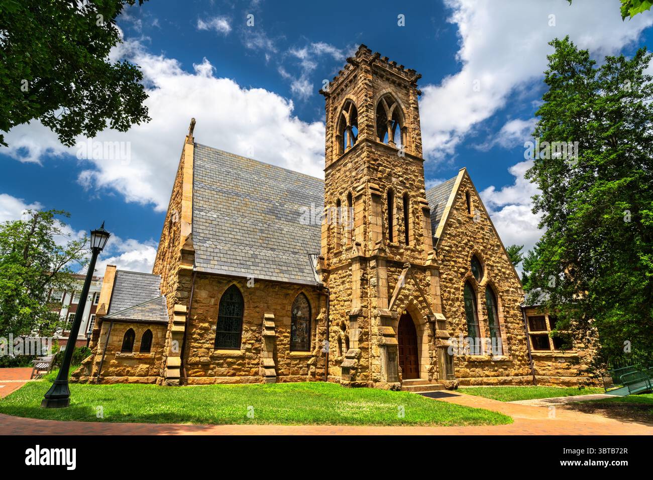 Gothic-style University Chapel on the campus of the University of ...