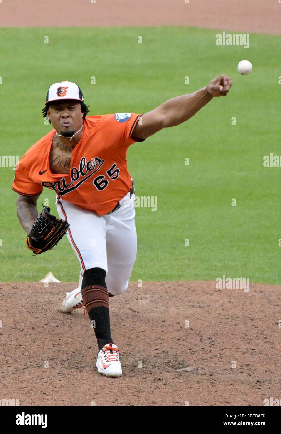 BALTIMORE, MD - JULY 12: Baltimore Orioles pitcher Gregory Soto (65 ...