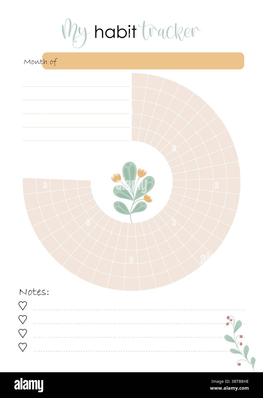 Aesthetic Habit Tracker for Daily Planning. Soft Colors and Minimal ...