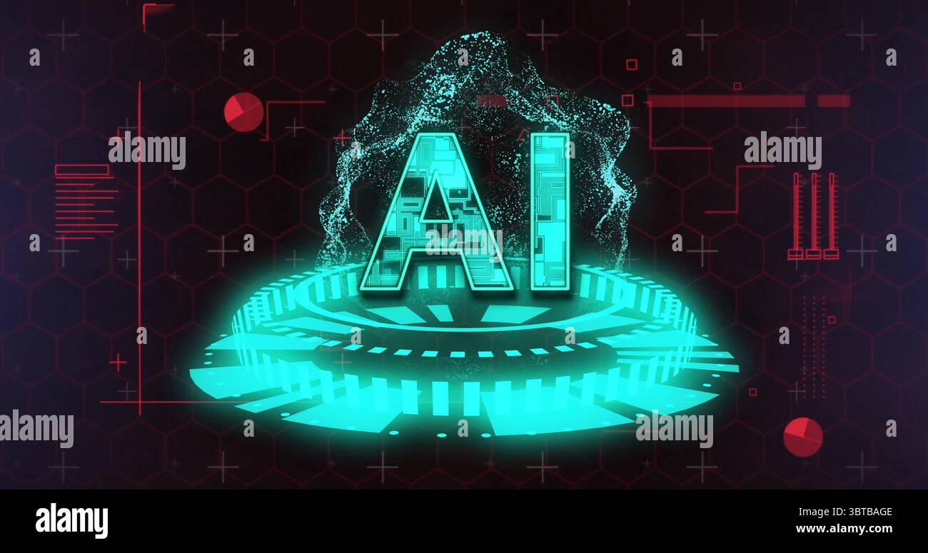 Floating cluster glowing hex hi-res stock photography and images - Alamy