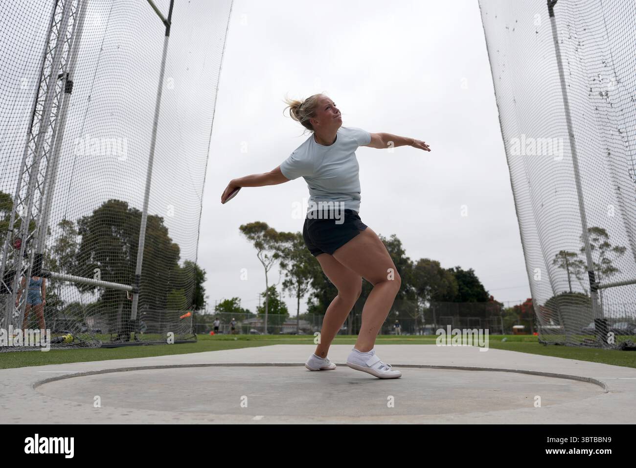 Shelby Frank (USA) places second in the women's discus at 204-2 (62.23m ...