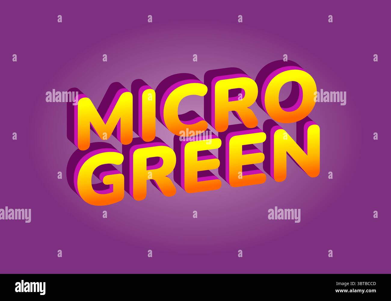 Colorful 3D text design featuring the words MICRO GREEN in vibrant ...