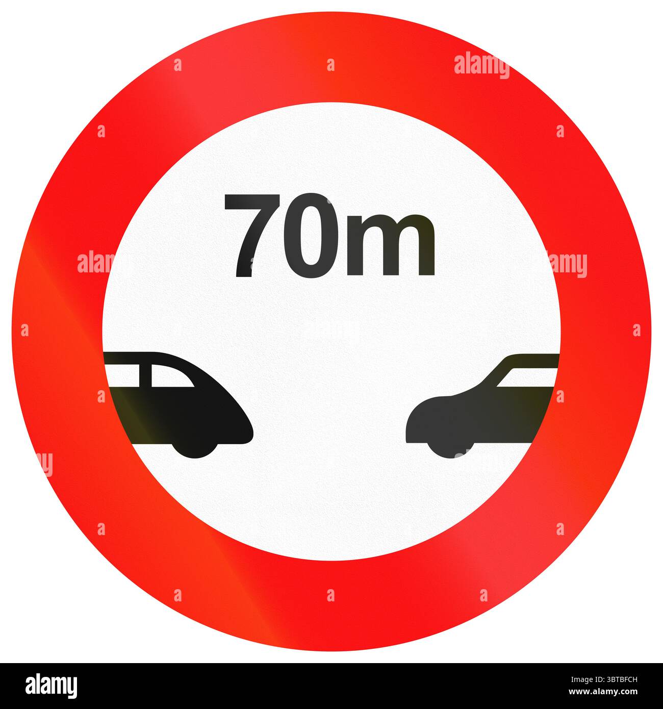 Chinese road sign used in Macau - Safety distance 70 meters Stock Photo ...