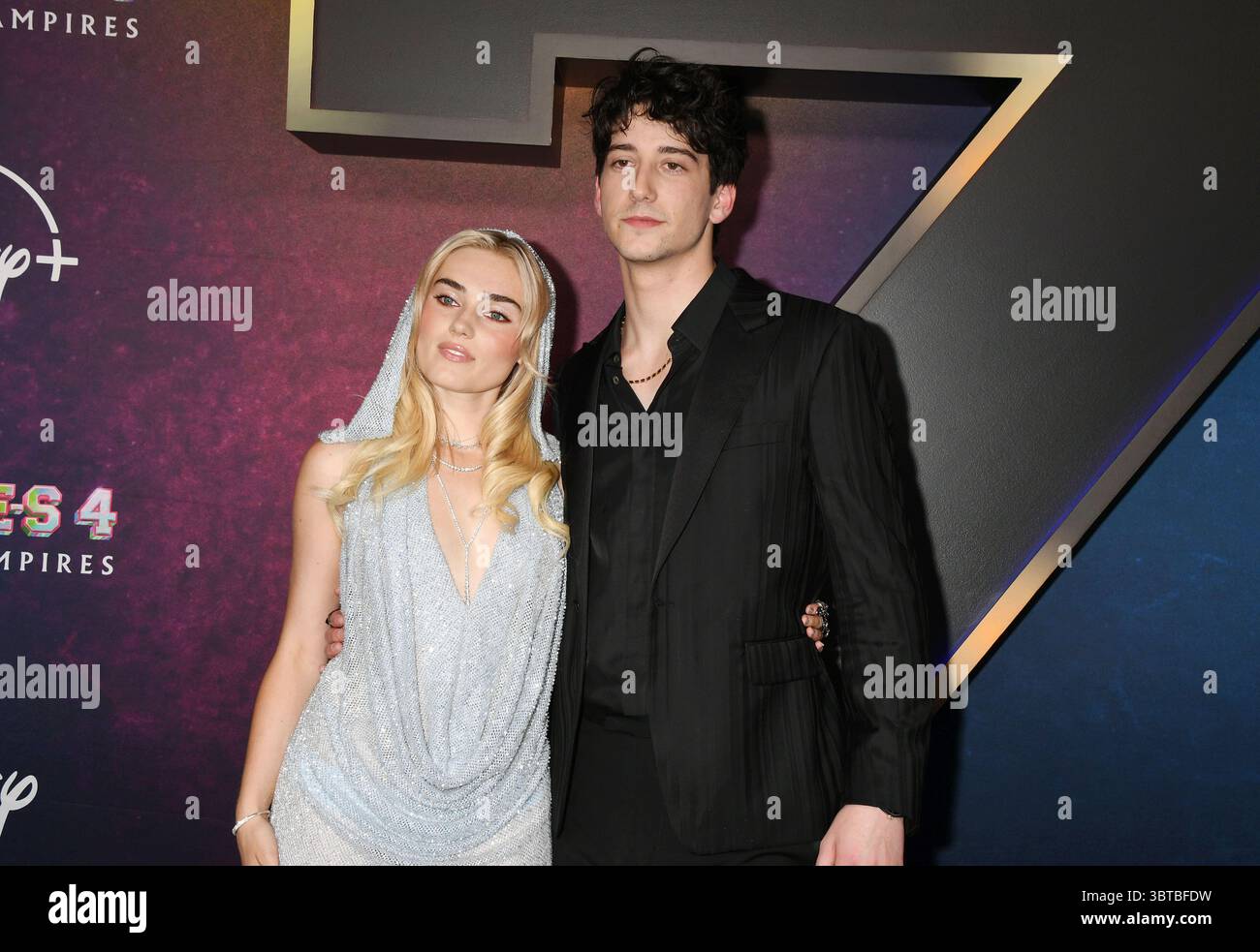 LOS ANGELES, CALIFORNIA - JULY 08: (L-R) Meg Donnelly and Milo Manheim ...