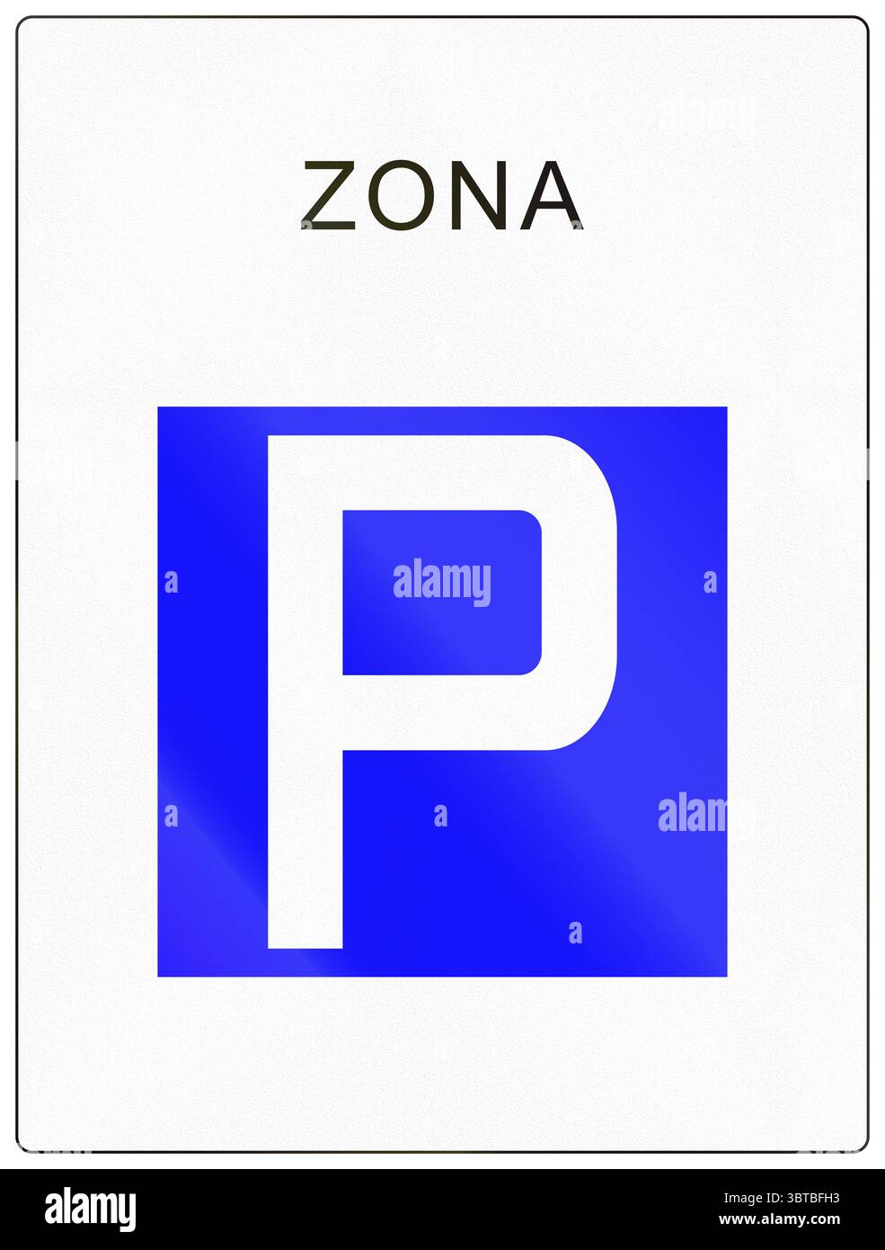 Chinese road sign used in Macau - Parking zone Stock Photo - Alamy