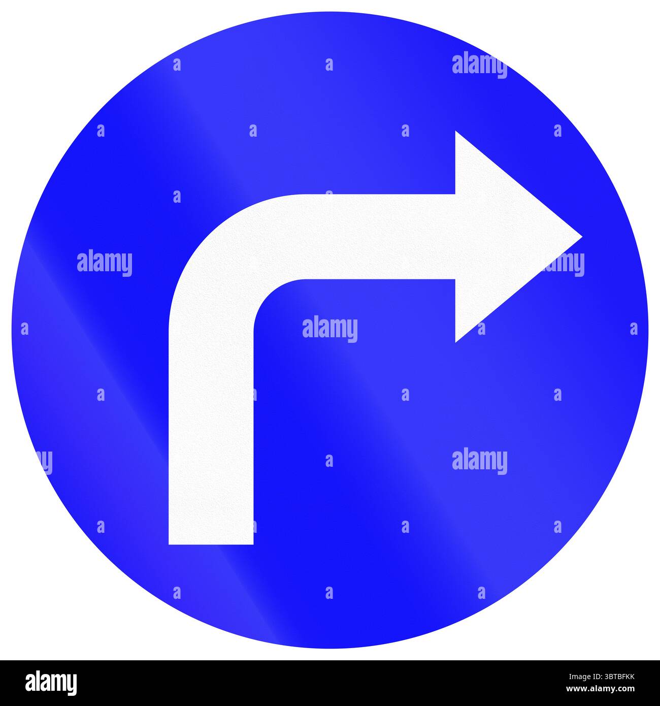 Chinese road sign used in Macau - Mandatory direction turn right Stock ...