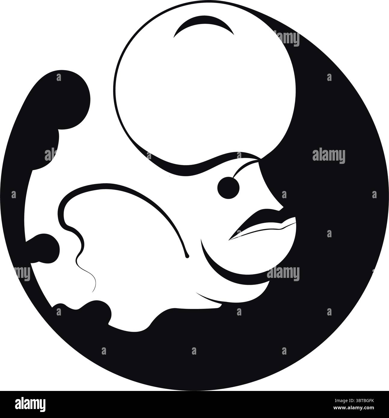 Minimalistic black white fish Cut Out Stock Images & Pictures - Alamy