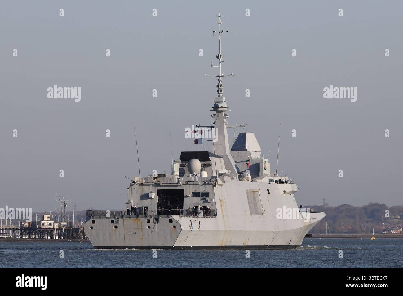 The French navy anti-submarine frigate FS AQUITAINE (D650) heads ...