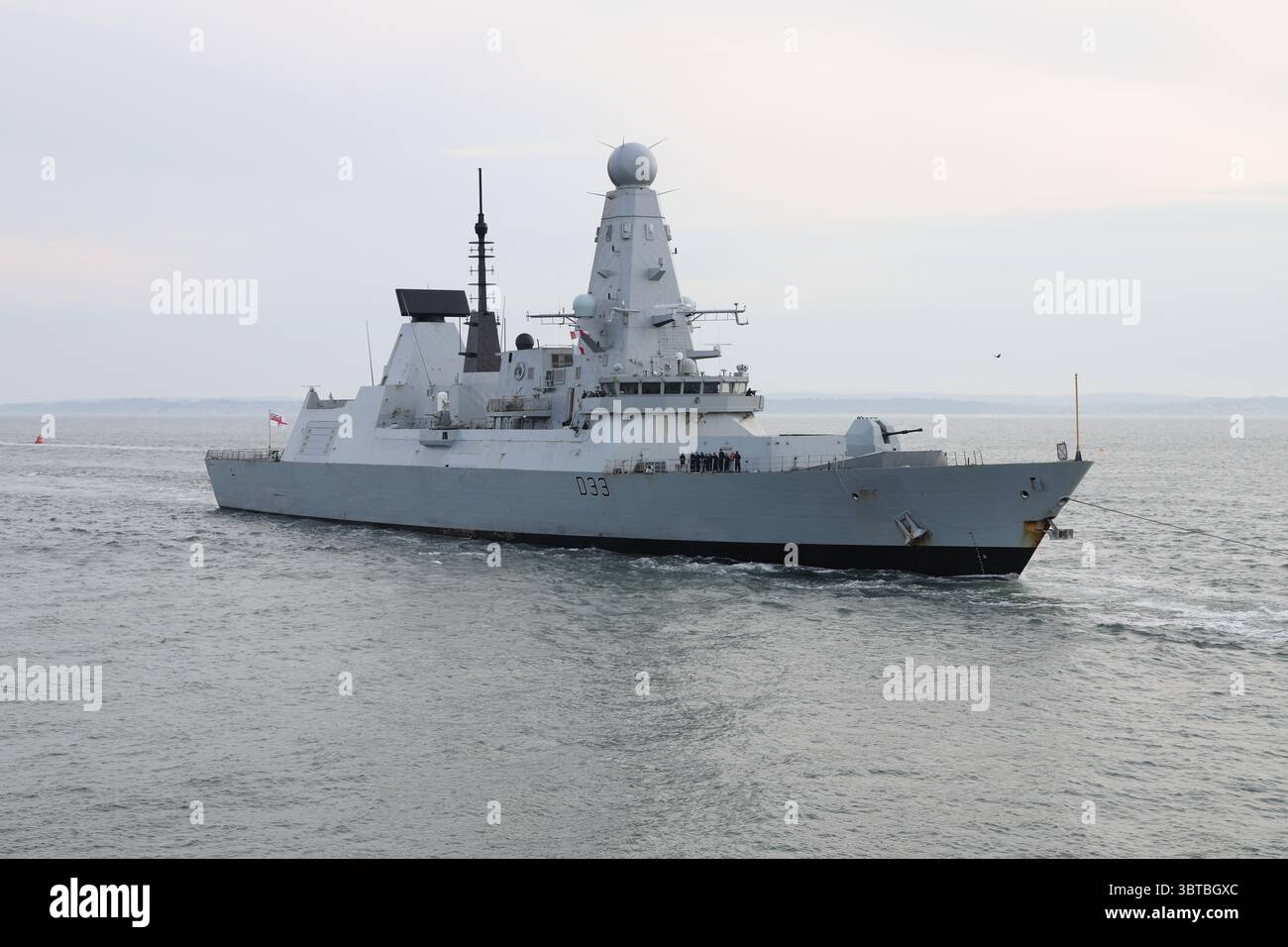 Royal Navy Type 45 air defence destroyer HMS DAUNTLESS (D33) returning ...