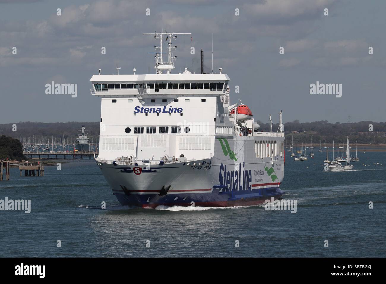 The Swedish flagged roll on roll off passenger and vehicle ferry MV ...
