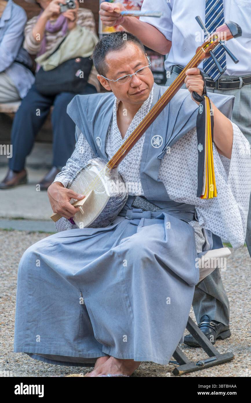 Narai-Juku, Japan. Local people wearing traditional cothes celebrating ...