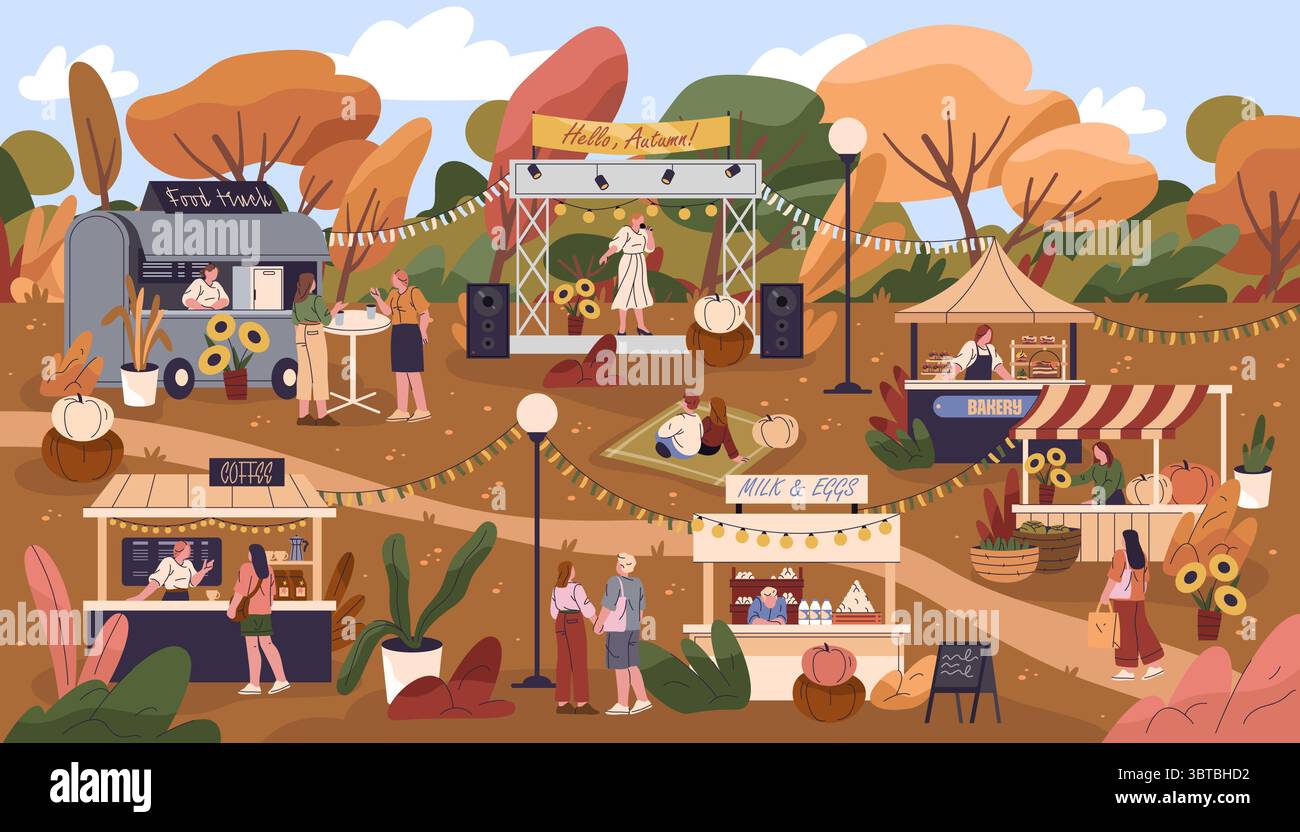 Buying snack in market Stock Vector Images - Alamy