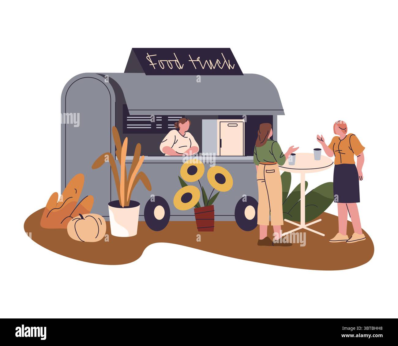 Food stand on wheels Stock Vector Images - Alamy