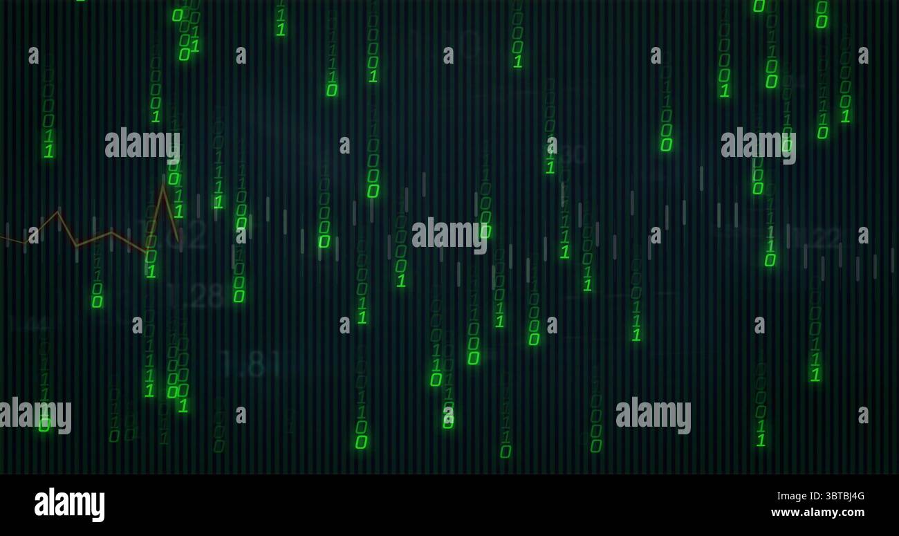 Dynamic green digital matrix code hi-res stock photography and images - Alamy