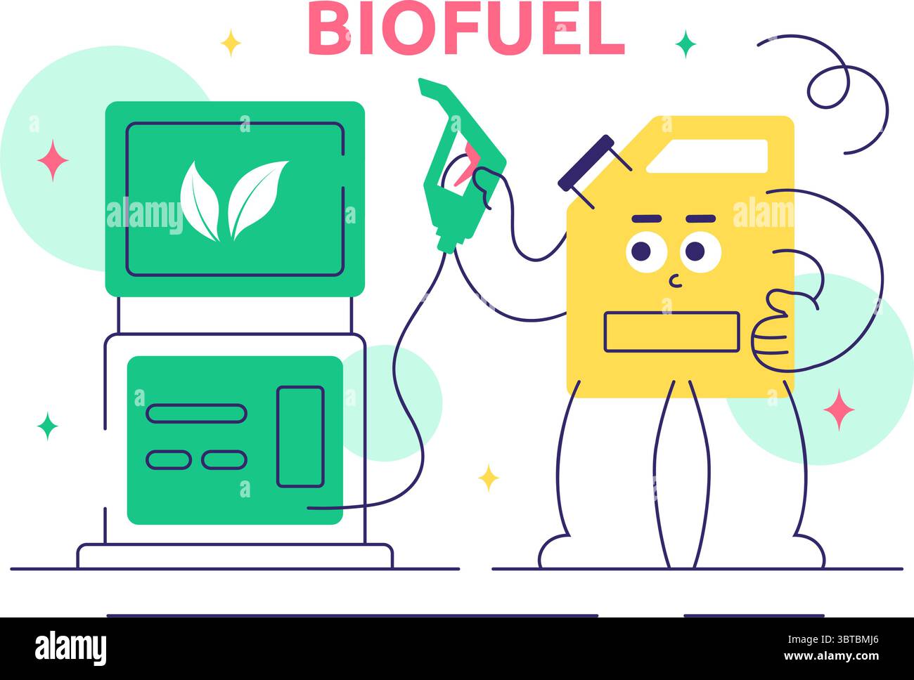 Biofuel Vector Illustration Featuring the Life Cycle of Natural ...