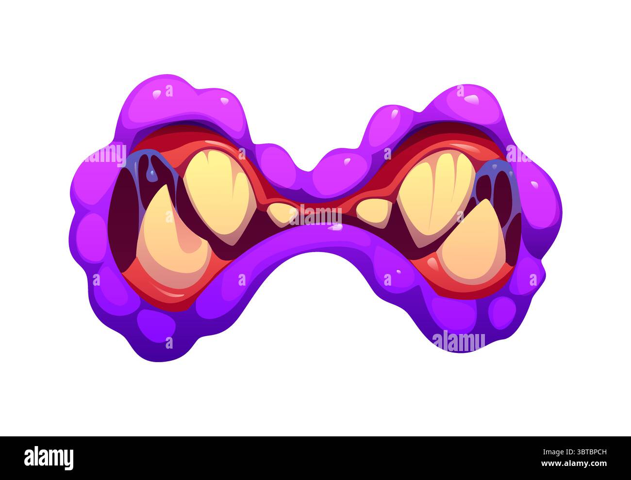 Halloween scary vampire drool monster grin jaw. Horror creature ...