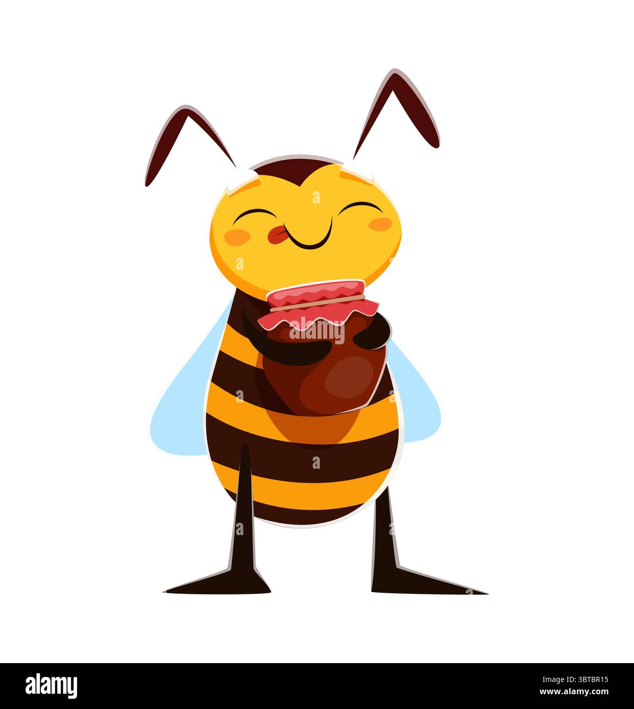 Hungry honey bee or wasp cartoon character. Honeybee baby cute isolated ...
