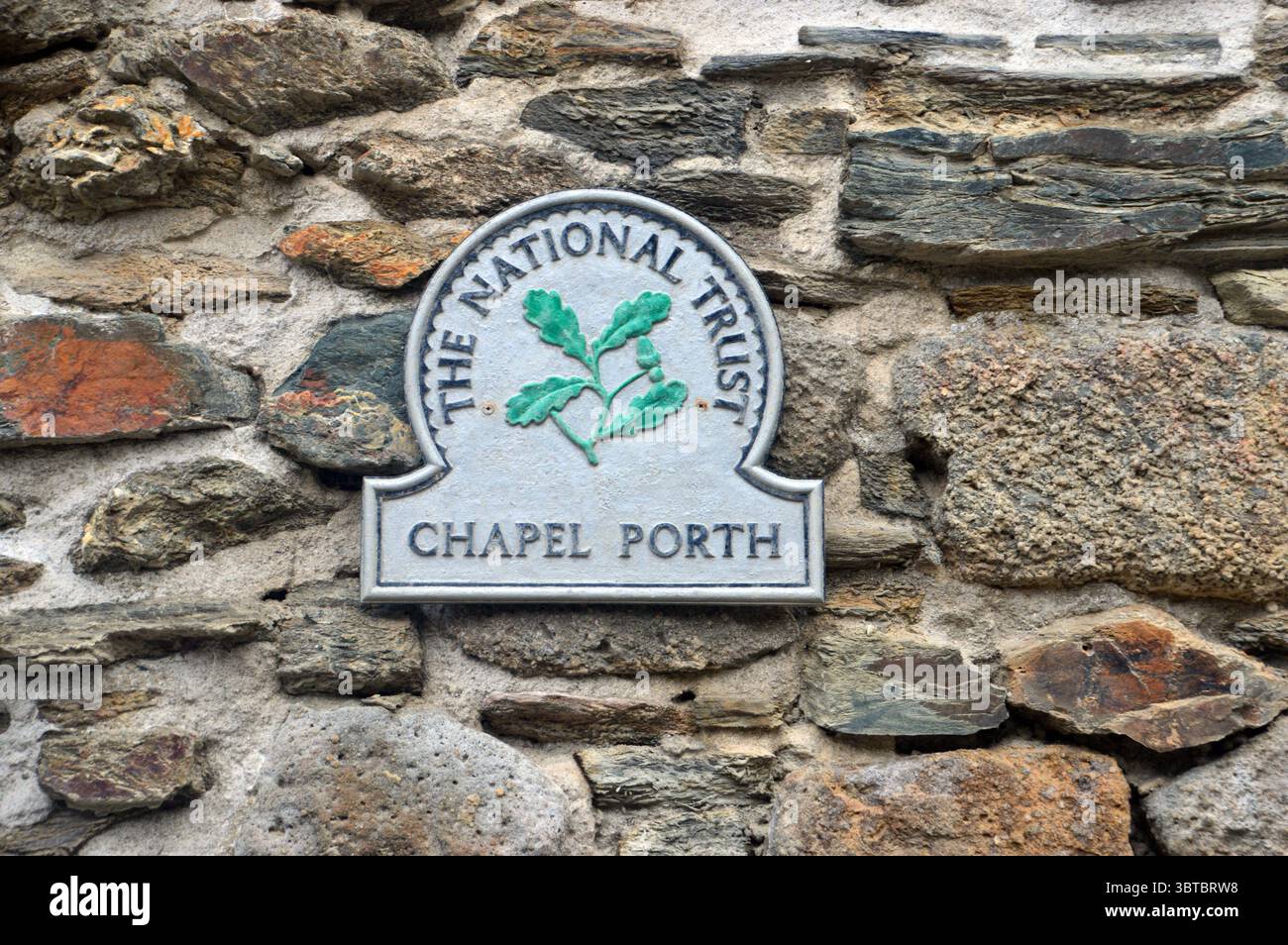 Metal National Trust Sign on the Toilet Block Stone Wall in 'Chapel ...