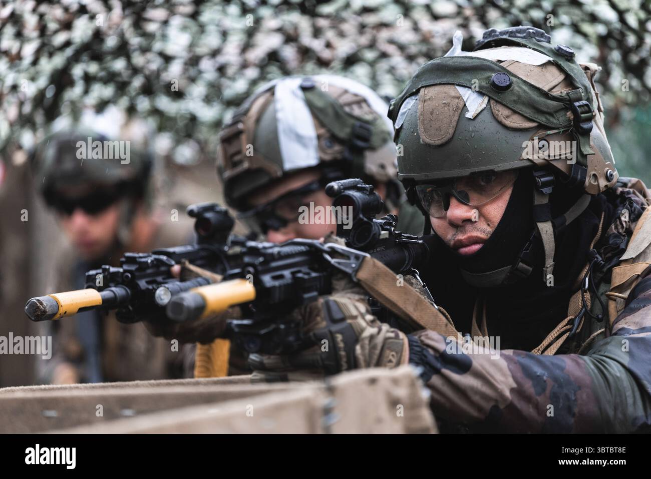 French Army soldiers clear a trench during Exercise Dacian Spring 25 ...