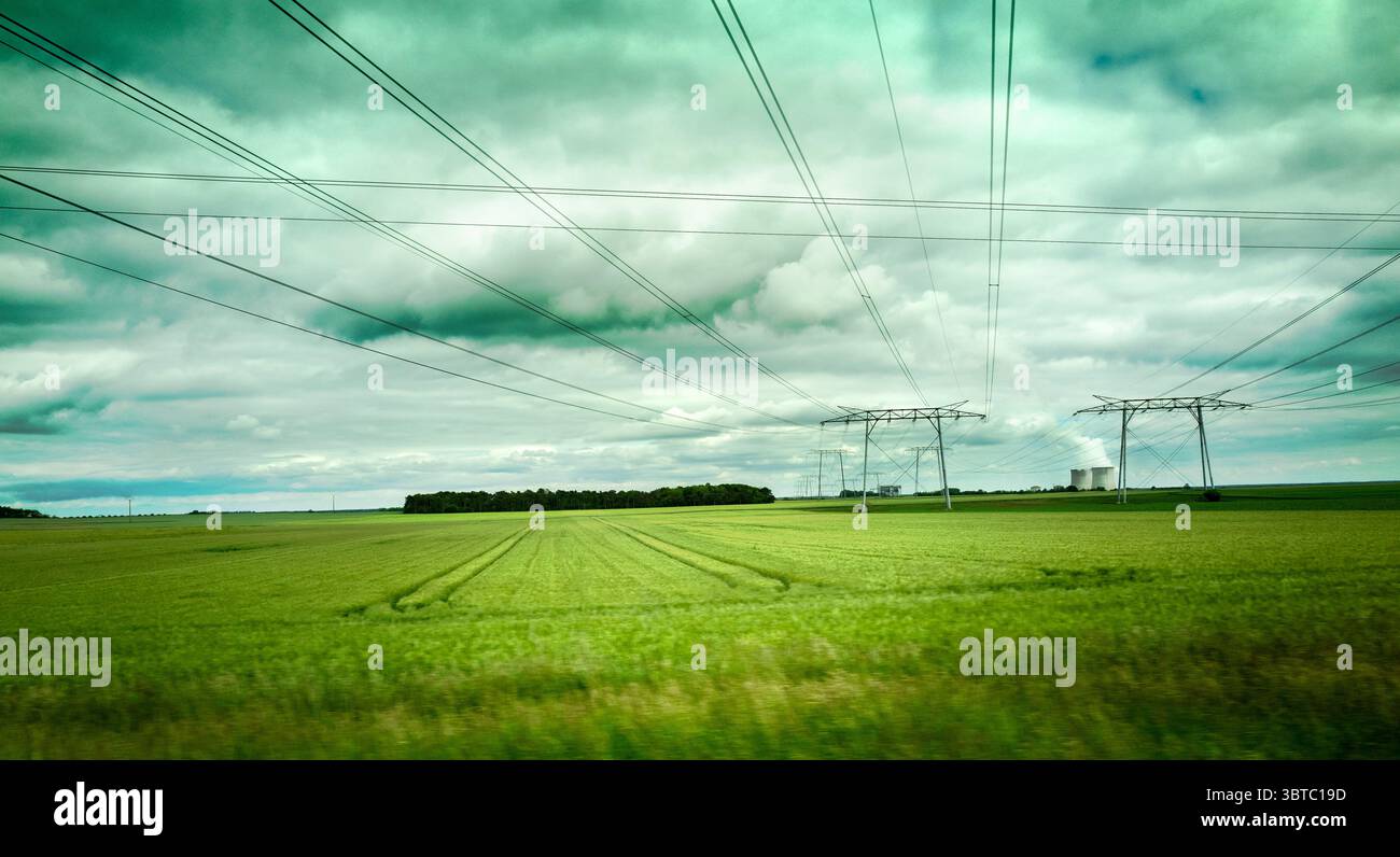 Colorful conceptual countryside with a combination of crops fields and ...