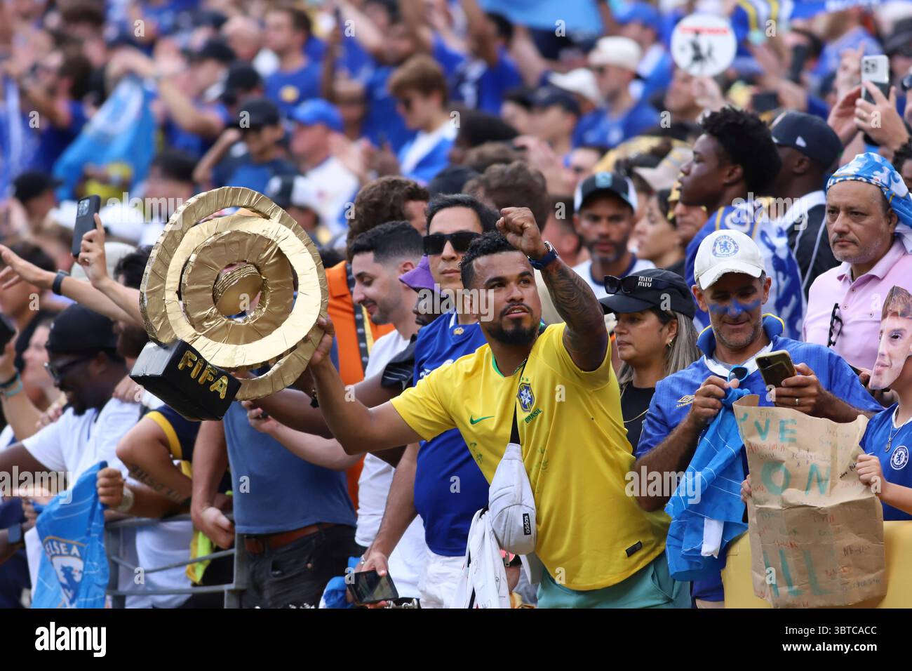Chelsea FC fans watch the FIFA Club World Cup 2025 Final match between ...