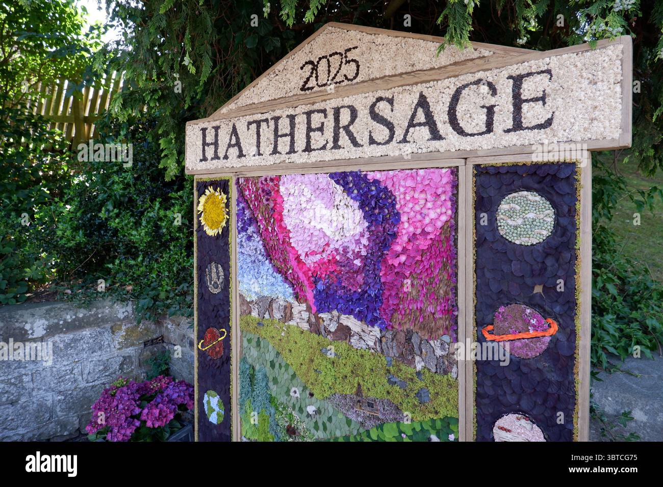 Derbyshire well dressing in the village of Hathersage 2025, the design ...