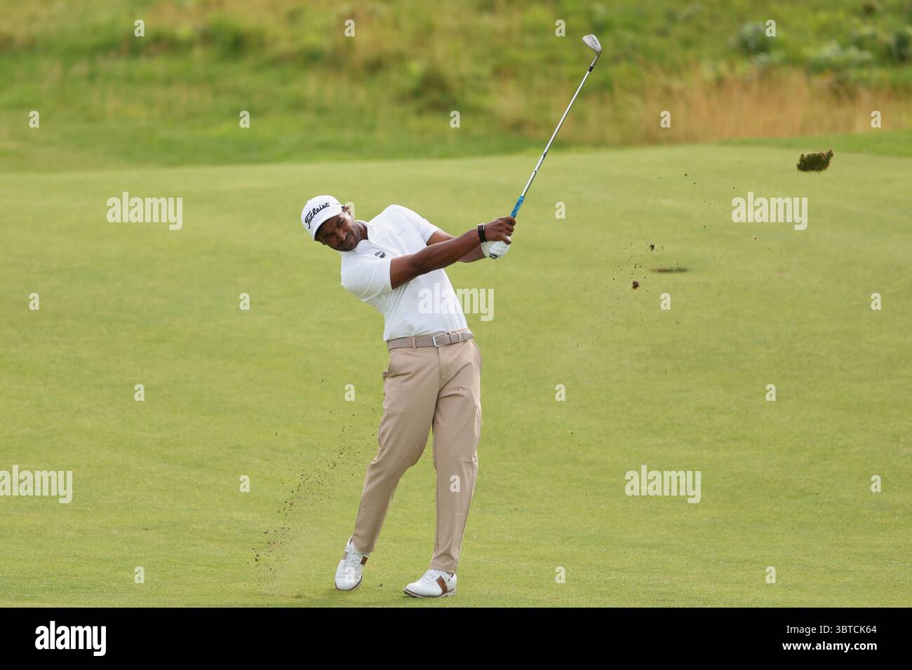 Dylan Naidoo of South Africa, plays from the 12th fairway during a ...