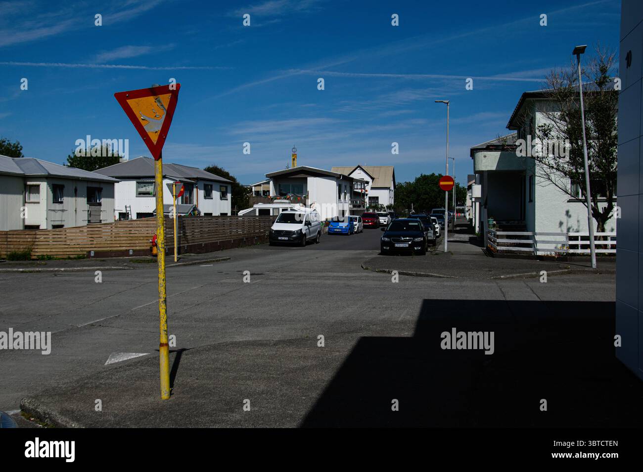 Akranes, Iceland - July 06, 2025: Suburban neighborhood with houses ...