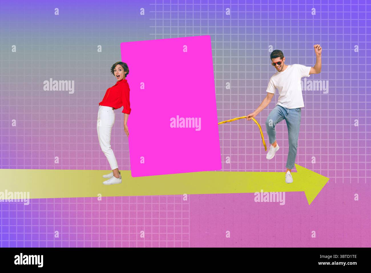 Collage of happy people jumping dancing near rising graph representing ...