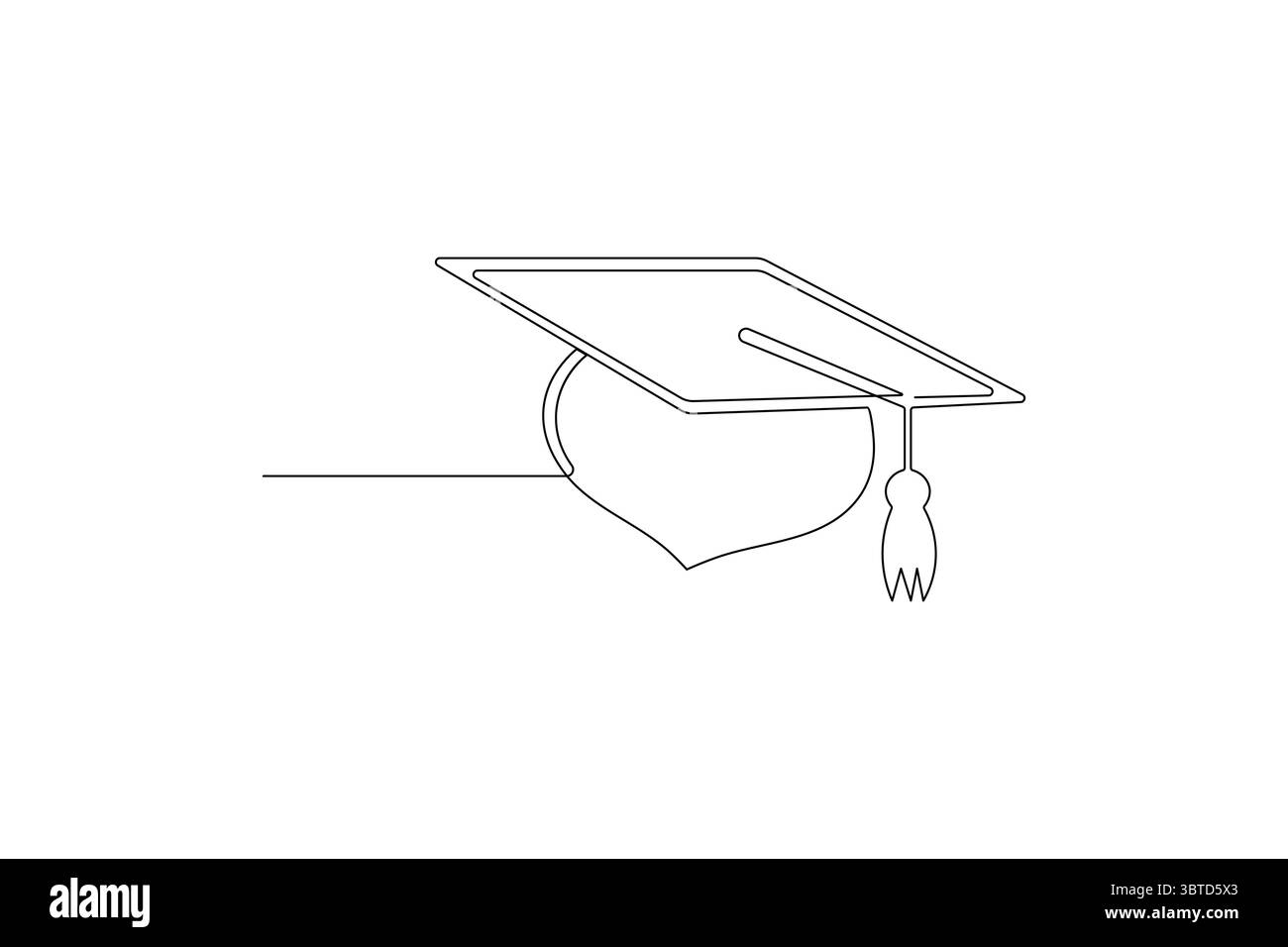 Graduation cap continuous one line drawing minimalist vector ...