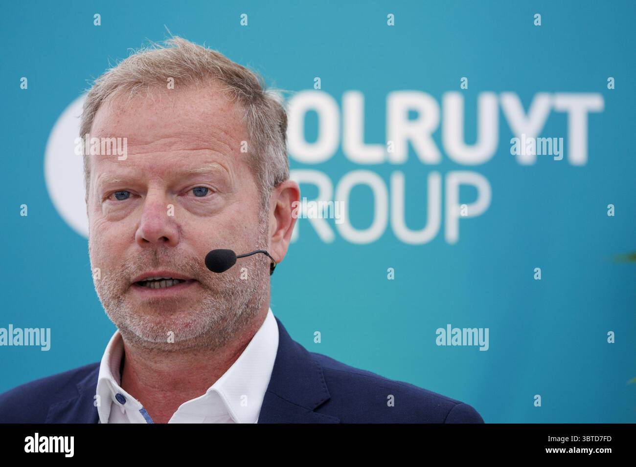 Colruyt CEO Stefan Goethaert pictured during the inauguration of the ...