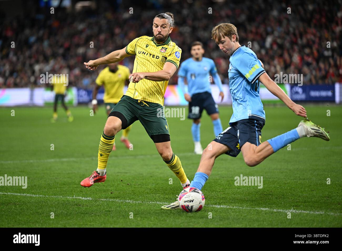 Jay Rodriguez of Wrexham and Jared Middleton of Sydney during the ...