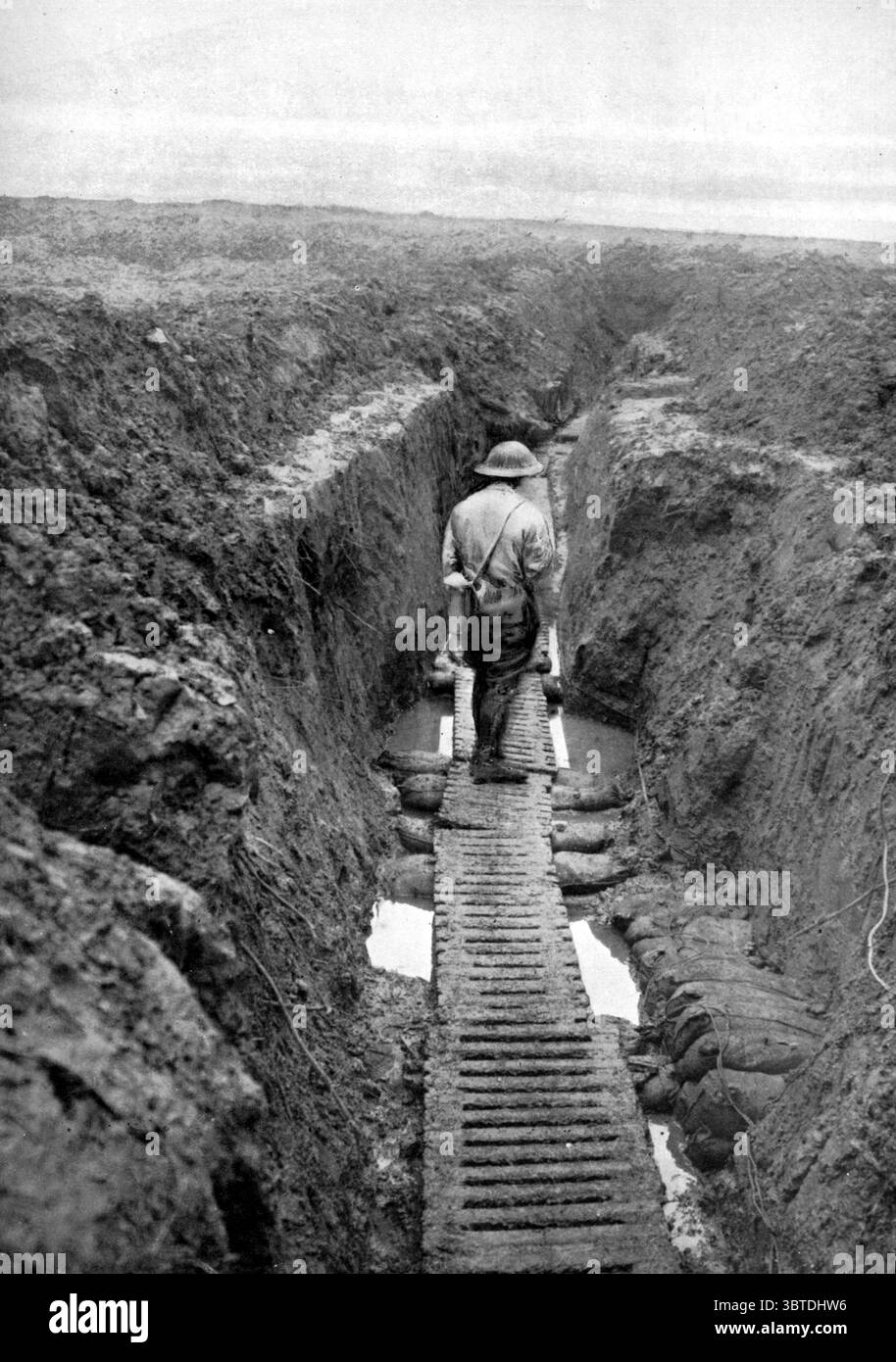A scene of desolation. A branch trench fitted with a wooden floor for ...