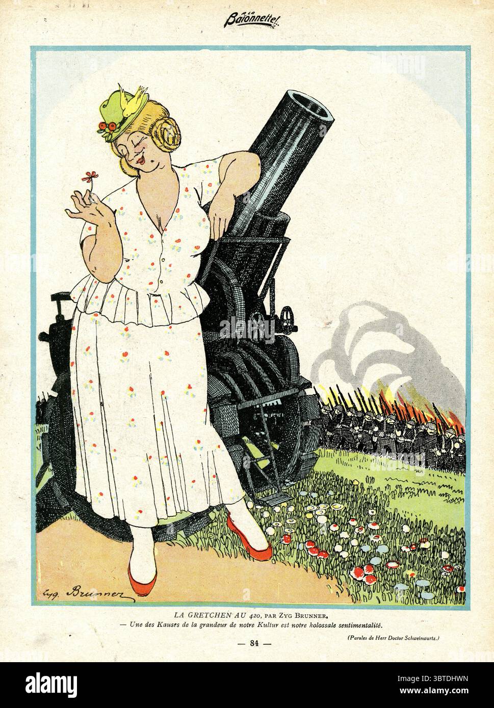 Front cover illustration from the French magazine , " La Baionette ...