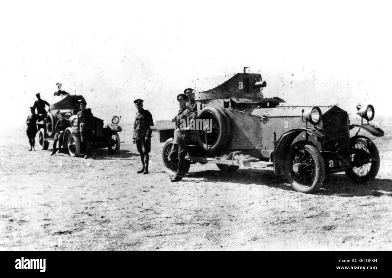 Arabian Desert . Light armoured motor batterys Machine Gun Corps . 1917 ...